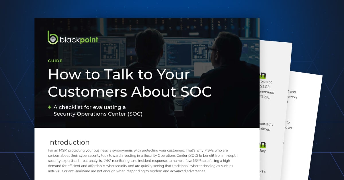 How to Talk to Your Customers About SOC Guide - Blackpoint